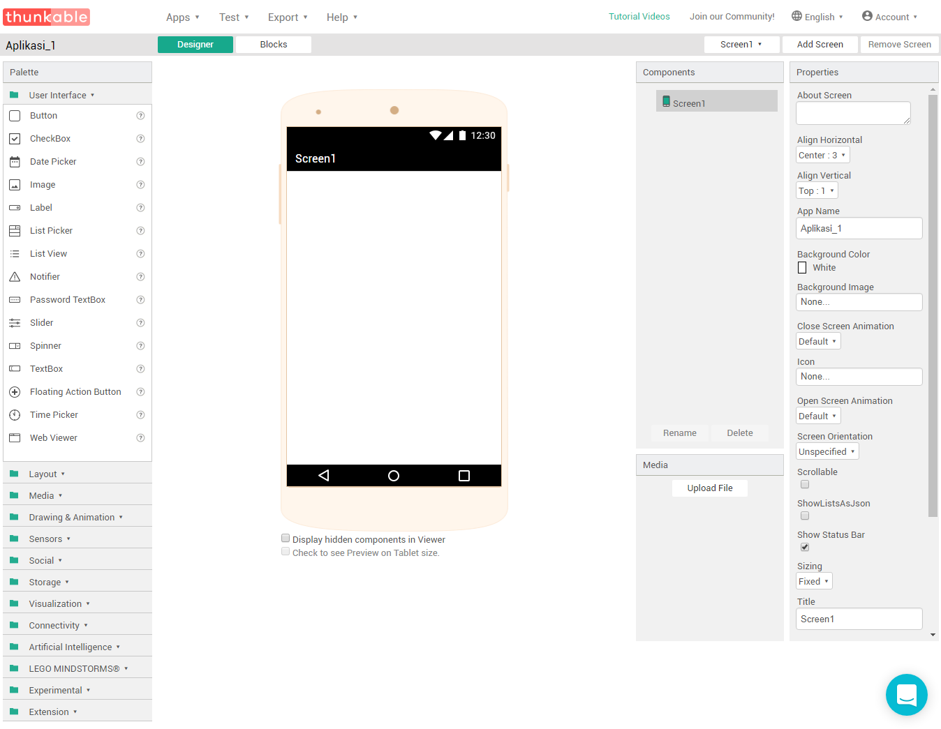 Pengenalan Thunkable · Pemrograman Android Dan Arduino Menggunakan Thunkable